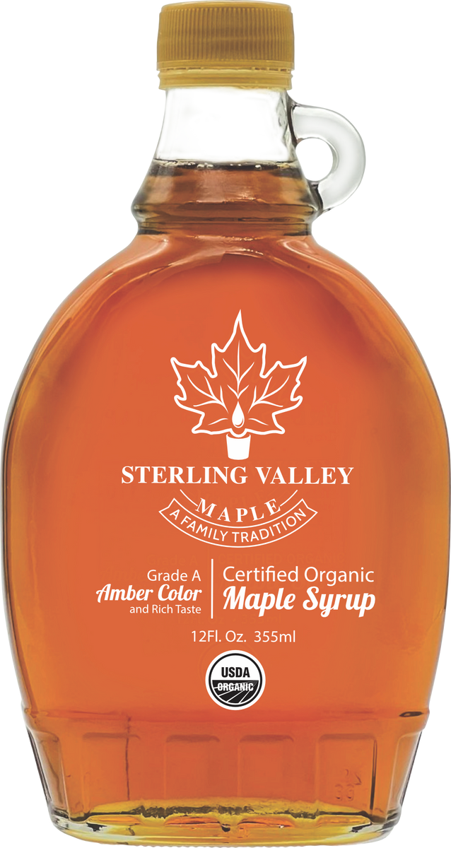 Certified Organic Syrup: 12oz Glass Container of Maple Syrup – Sterling ...